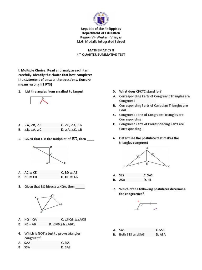 Math 8 4th QTR LT | PDF