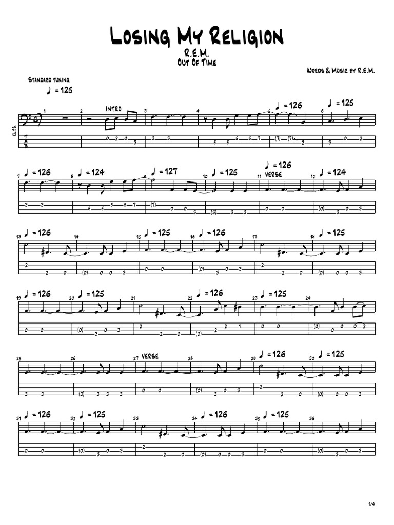 R.E.M. - Losing My Religion | PDF | Songs | Musical Compositions