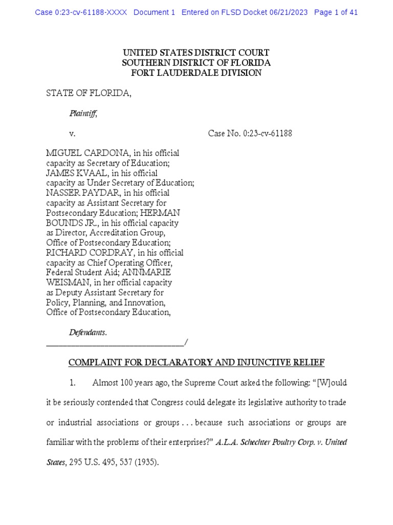 Accreditation Complaint As Filed | PDF | Federal Government Of The ...