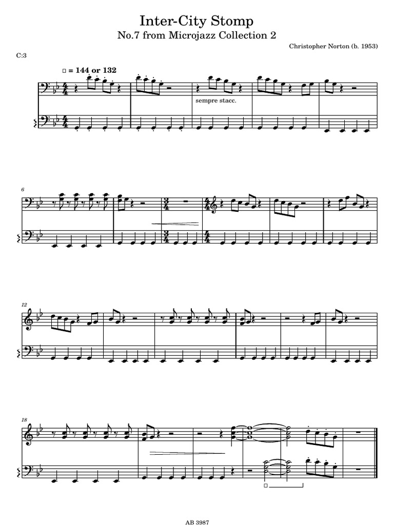 Inter-City Stomp by Christopher Norton | PDF | Music Education | Musicology