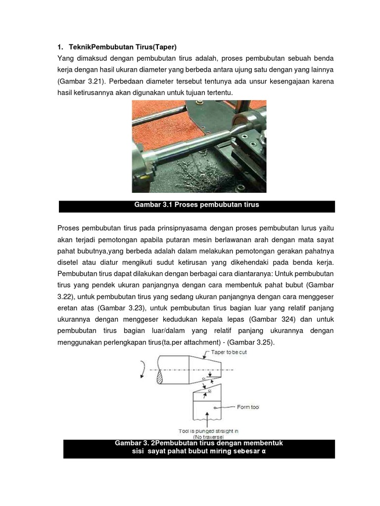 Teknik Pembubutan Tirus dan Rumusnya | PDF