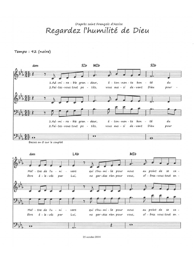 Regardez l'humilité de Dieu | PDF