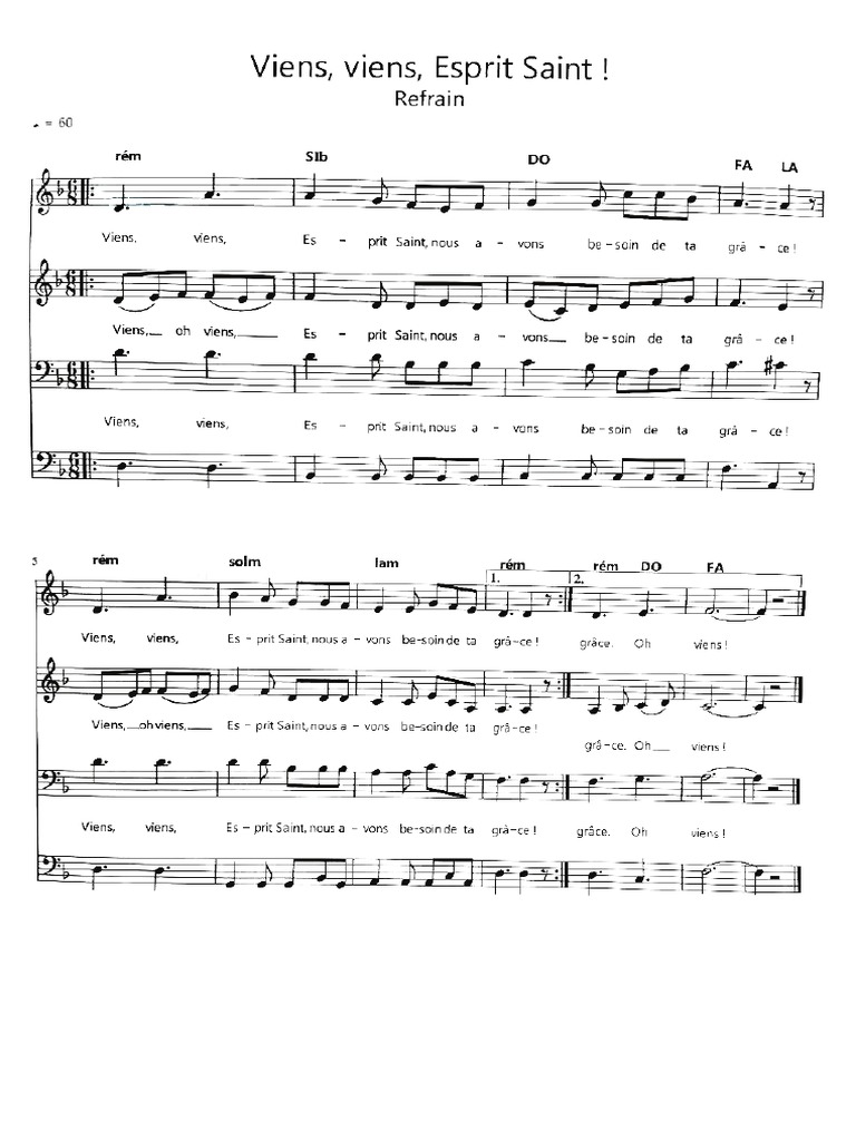 Viens Viens Esprit Saint | PDF