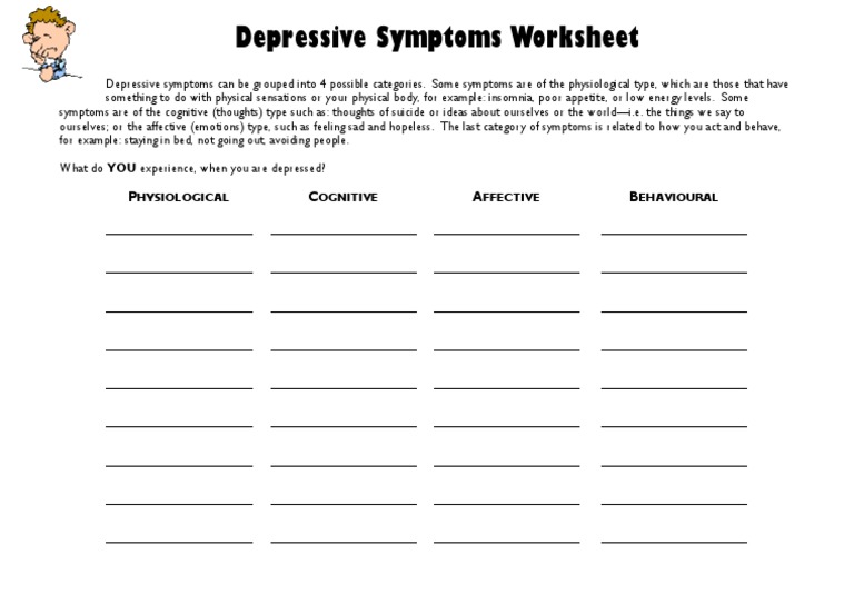 Depression Worksheet - 01 - Symptoms of Depression | PDF