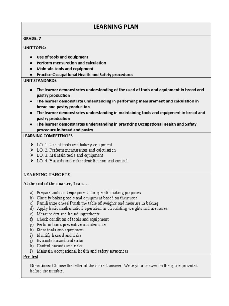 Learning Plan | PDF