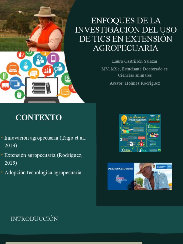 Presentación Enfoques de La Investigación Del Uso de TICs en Extensión Agropecuaria | PDF ...