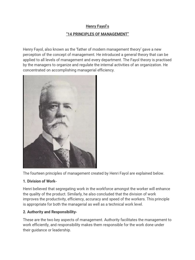 14 Principles of Management | PDF | Organizational Behavior | Economies