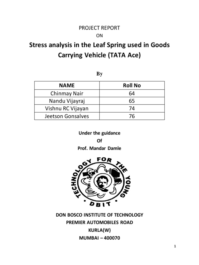FEA Course Project Report | PDF | Strength Of Materials | Bending