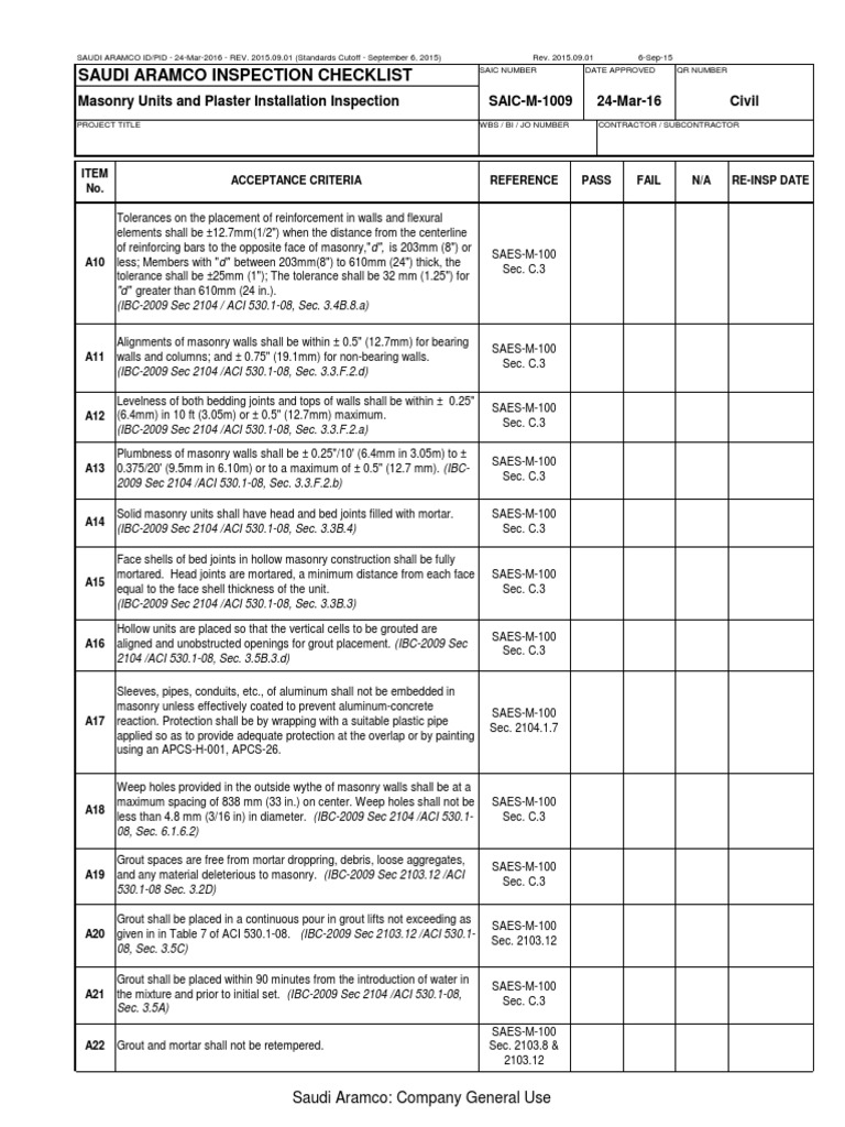 Saic M 1009 02 | PDF | Masonry | Building