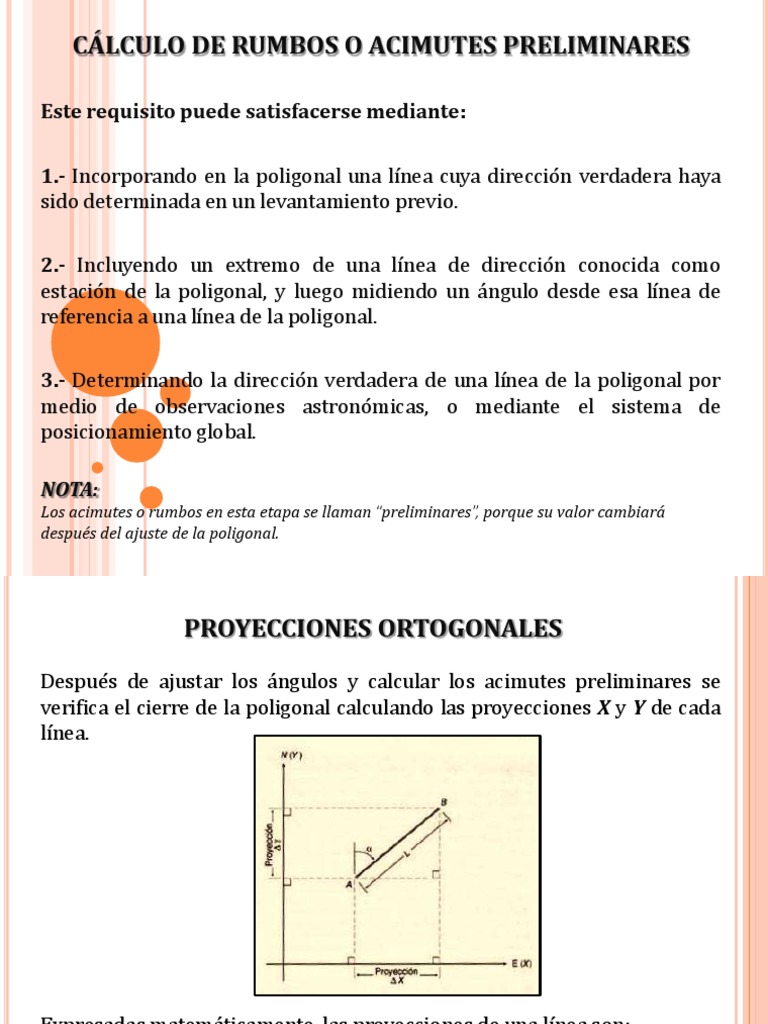 Cálculo de Acimutes y Proyecciones | PDF | Azimut | Ángulo