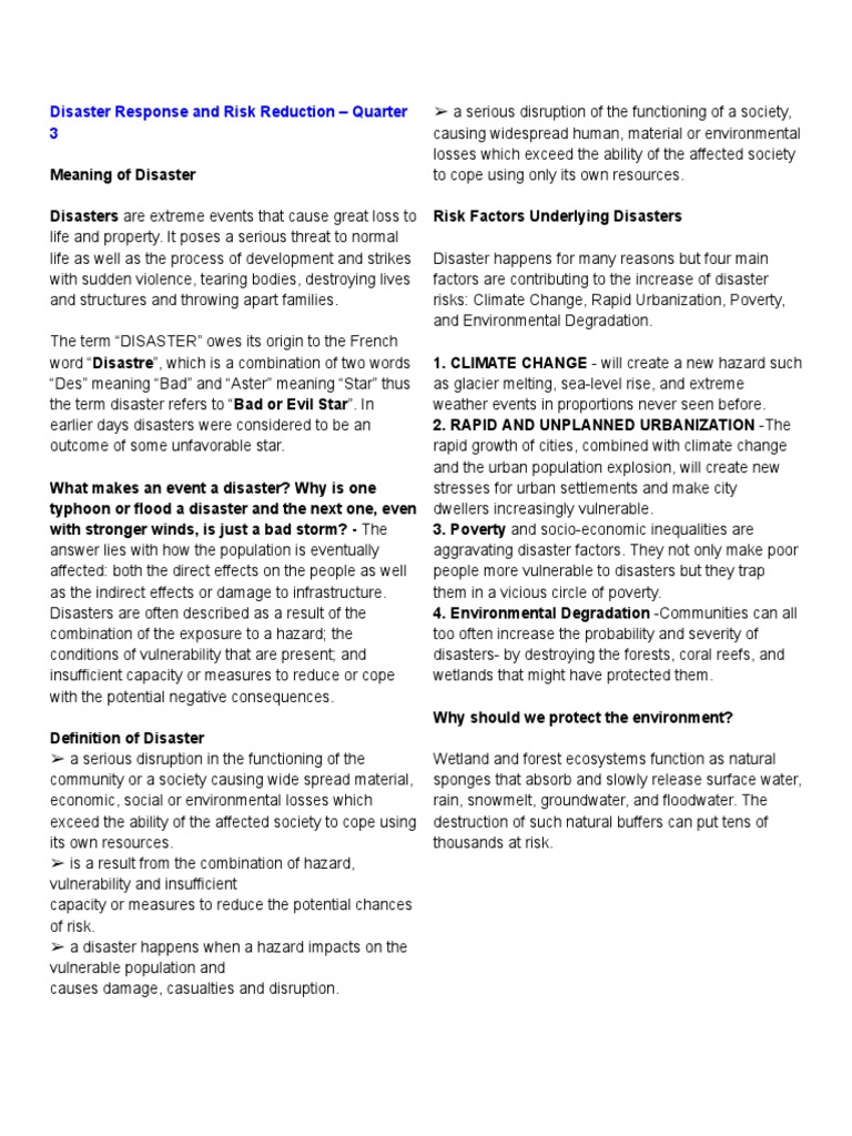 DRRR Q3 Reviewer | PDF | Hazards | Tsunami