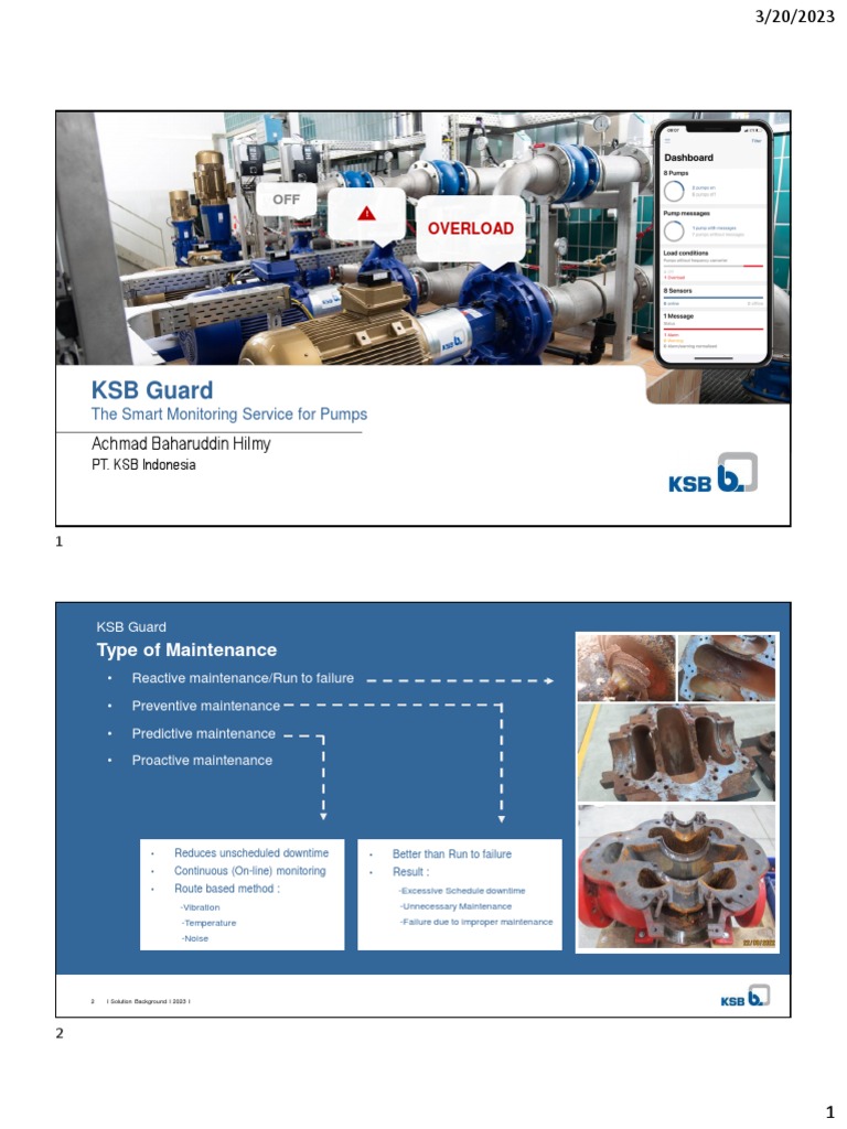 KSB Guard - Presentation 2023 For Costumer - Copy - Handout | PDF | Transport Layer Security | Pump