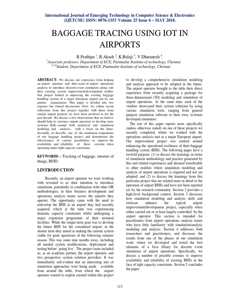 Clan - BAGGAGE TRACING USING IOT IN AIRPORTS - !!! | Download Free PDF ...