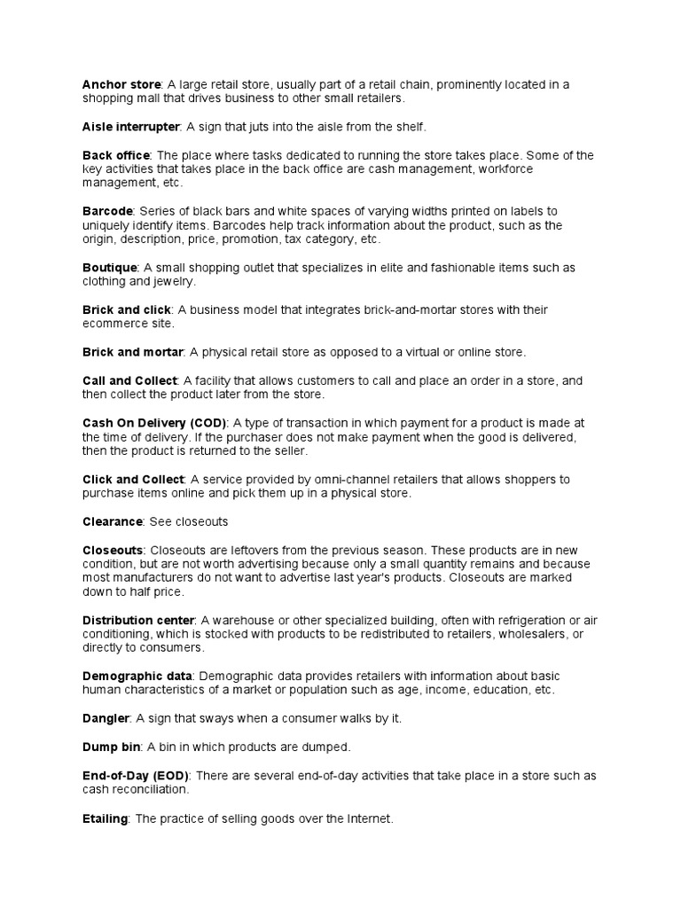 Retail Store Ops | PDF | Point Of Sale | Retail