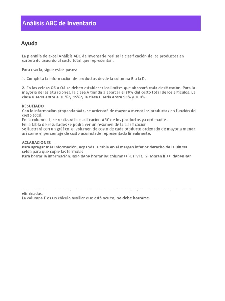 Planilla de Excel Analisis de Ventas Abc | PDF | Procesos de negocio ...