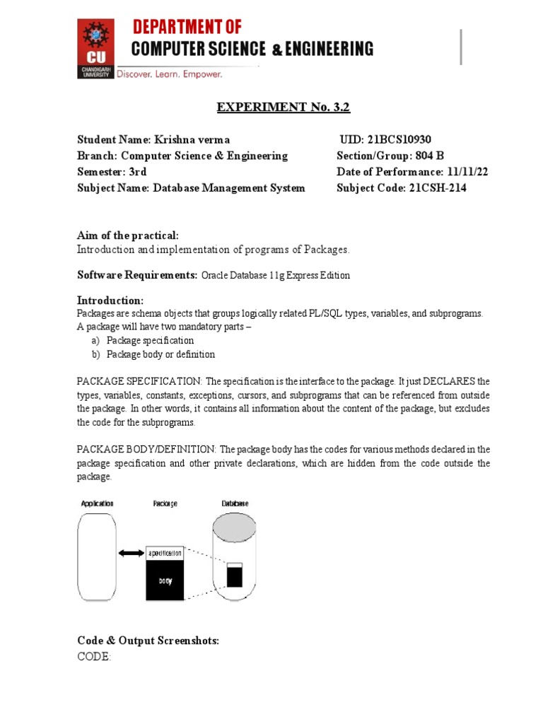 Krishna Verma 3.2 Dbms | PDF | Databases | Pl/Sql Krishna Verma 3.2 Dbms | PDF | Databases | Pl/Sql