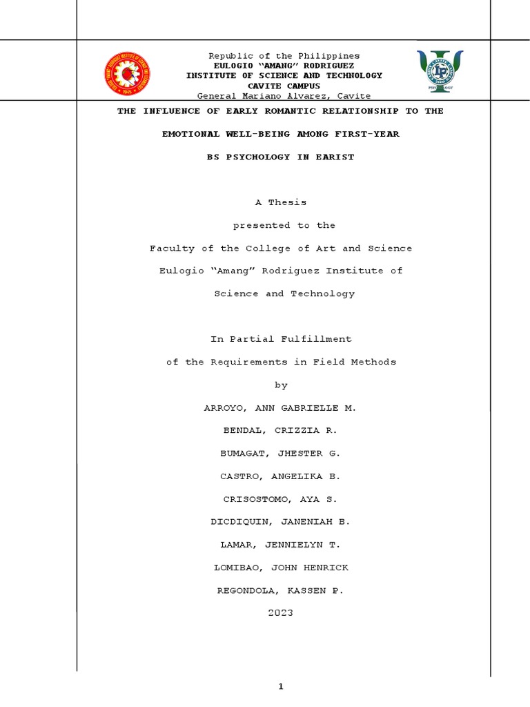 Thesis Final Examination BSP3 Group4 | PDF | Adolescence | Self Esteem