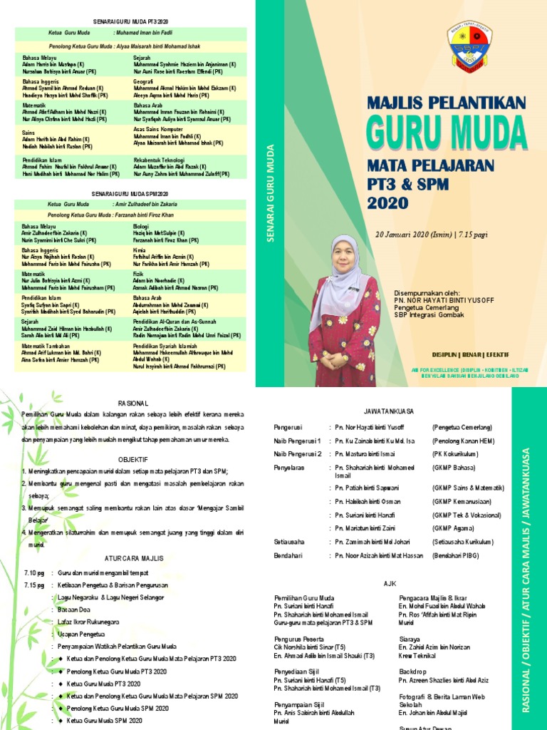 Pamplet Pelantikan Guru Muda 2020 PDF | PDF