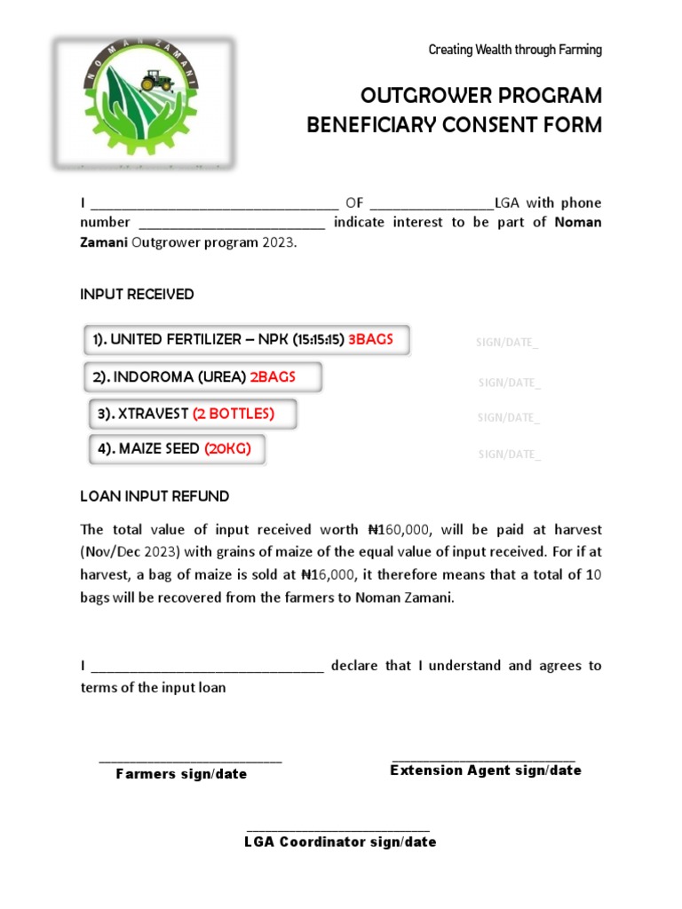 Farmers Consent Form | PDF