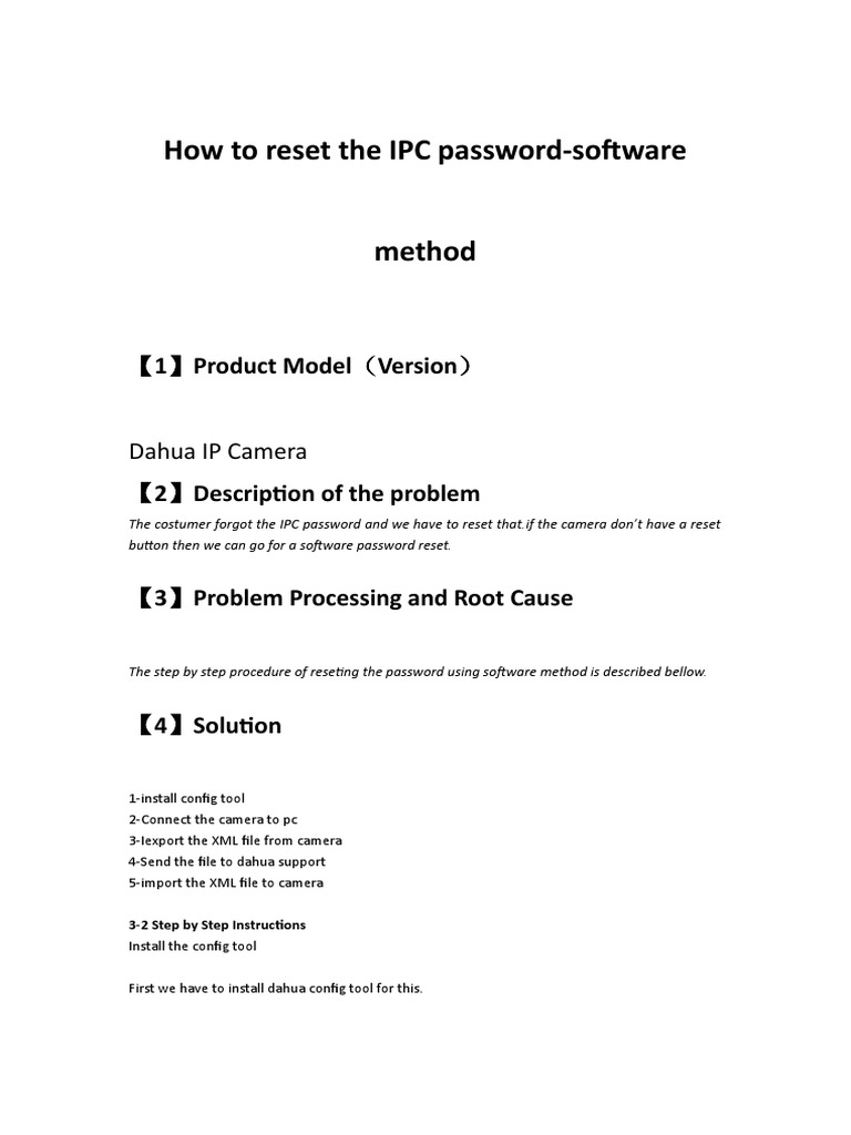How To Reset The IPC Password-Software Method | PDF