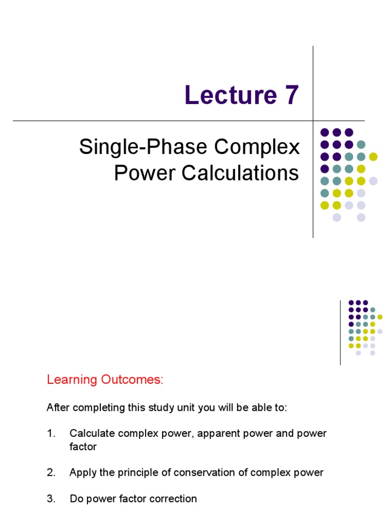Complex Power Calculation in AC Circuits | PDF | Ac Power | Electrical ...