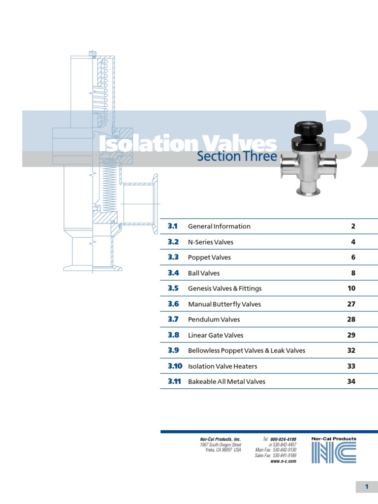 Nor-Cal Products Valve Overview | PDF | Valve | Vacuum