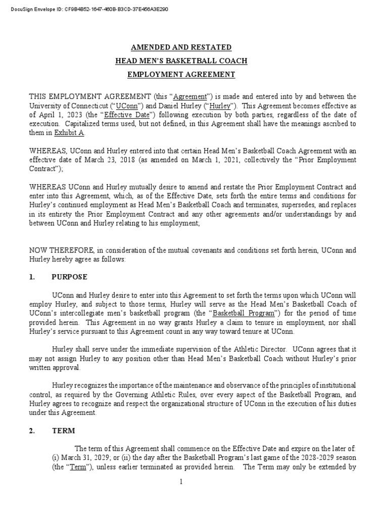Hurley Employment Agreement - Final Execution | PDF | National ...