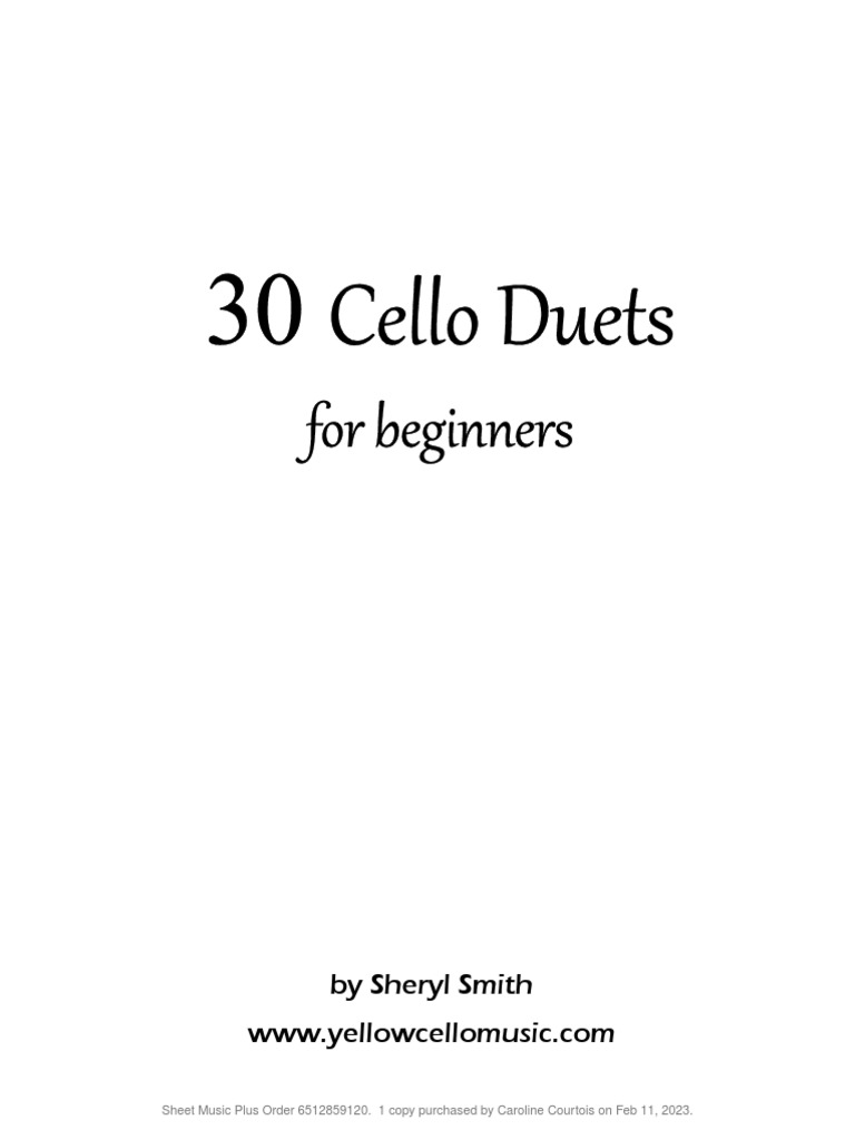30 Cello Duets For Beginners | PDF | Performing Arts | Musical Compositions