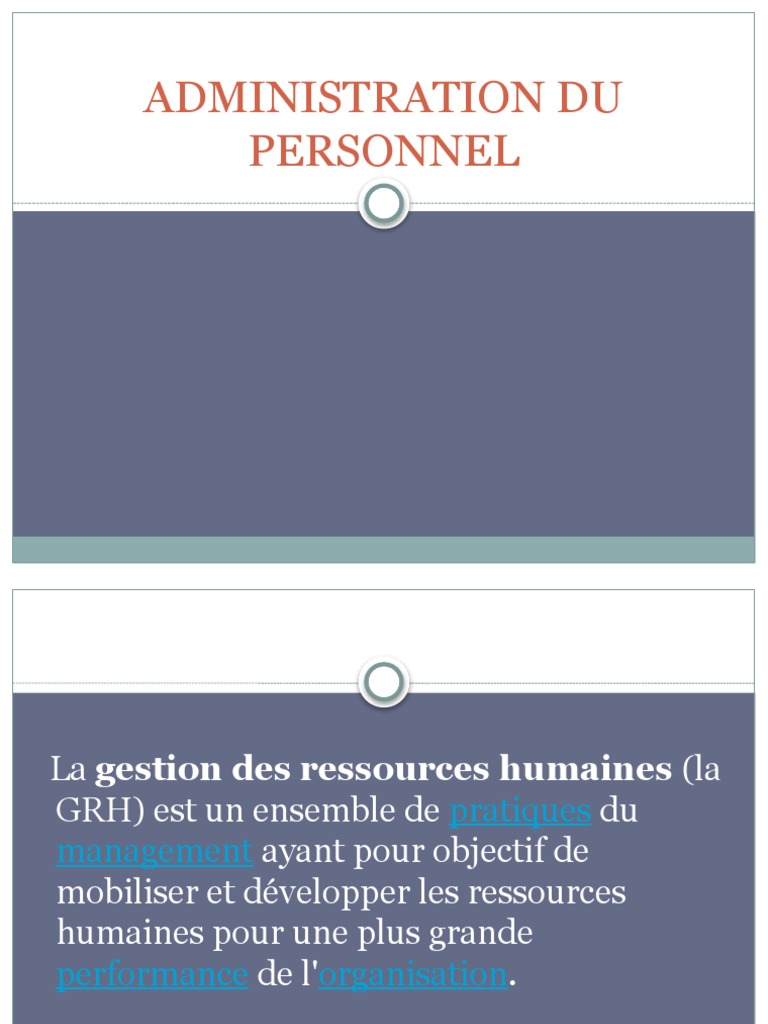 Administration Du Personnel | PDF | Gestion des ressources humaines ... Administration Du Personnel | PDF | Gestion des ressources humaines ...