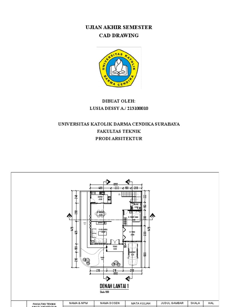 Uas Cad Drawing Lusia Dessy | PDF