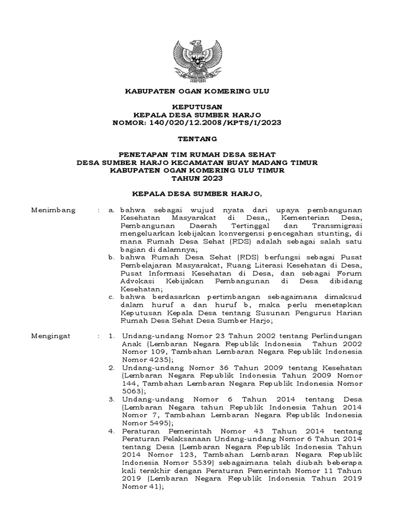 4. SK Rumah Desa Sehat RDS Tahun 2022 - Copy (1) | PDF