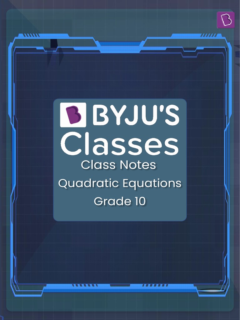 Grade 10 Quadratic Equations Guide | PDF | Quadratic Equation | Equations