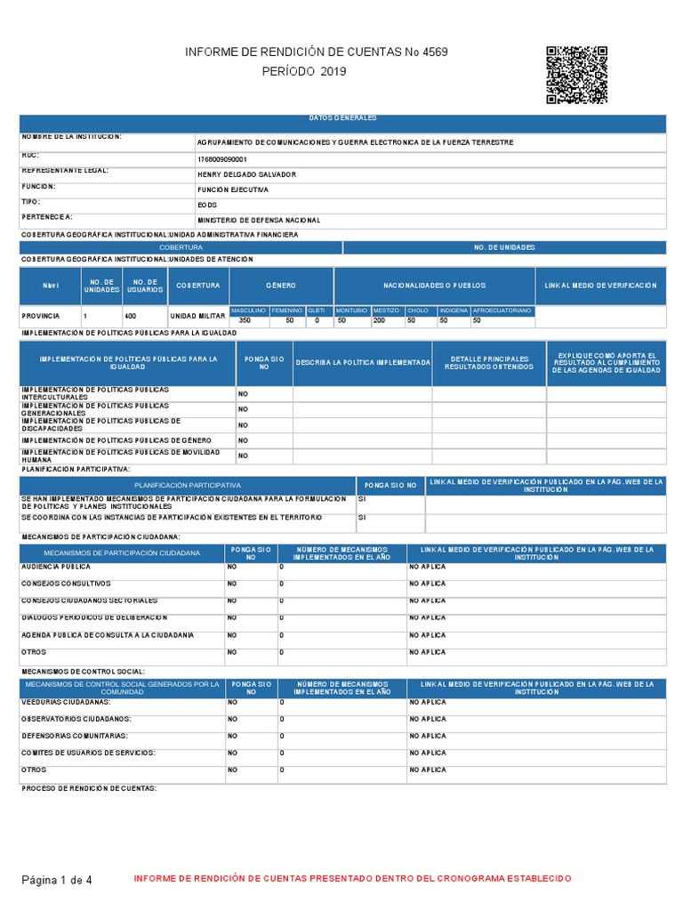 Informe de Rendición de Cuentas 2019 | PDF | Responsabilidad | Gobierno