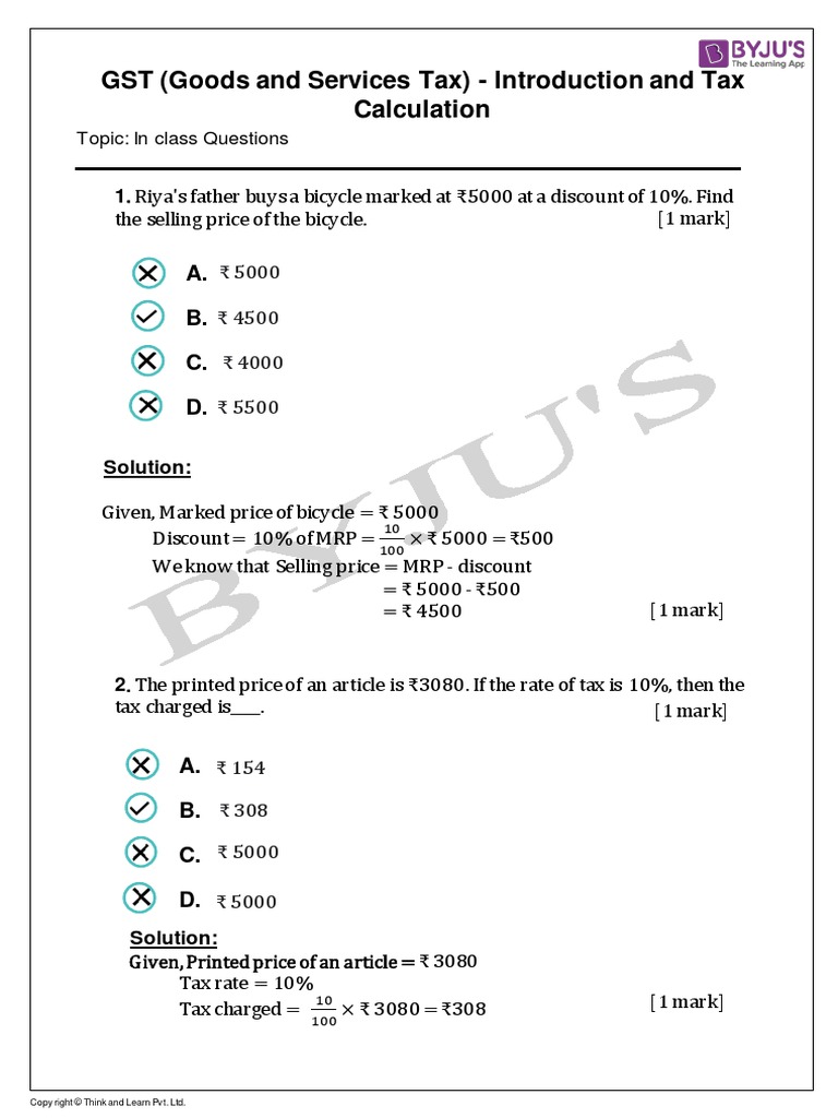 GST (Goods and Services Tax) - Introduction and Tax Calculation _In ...