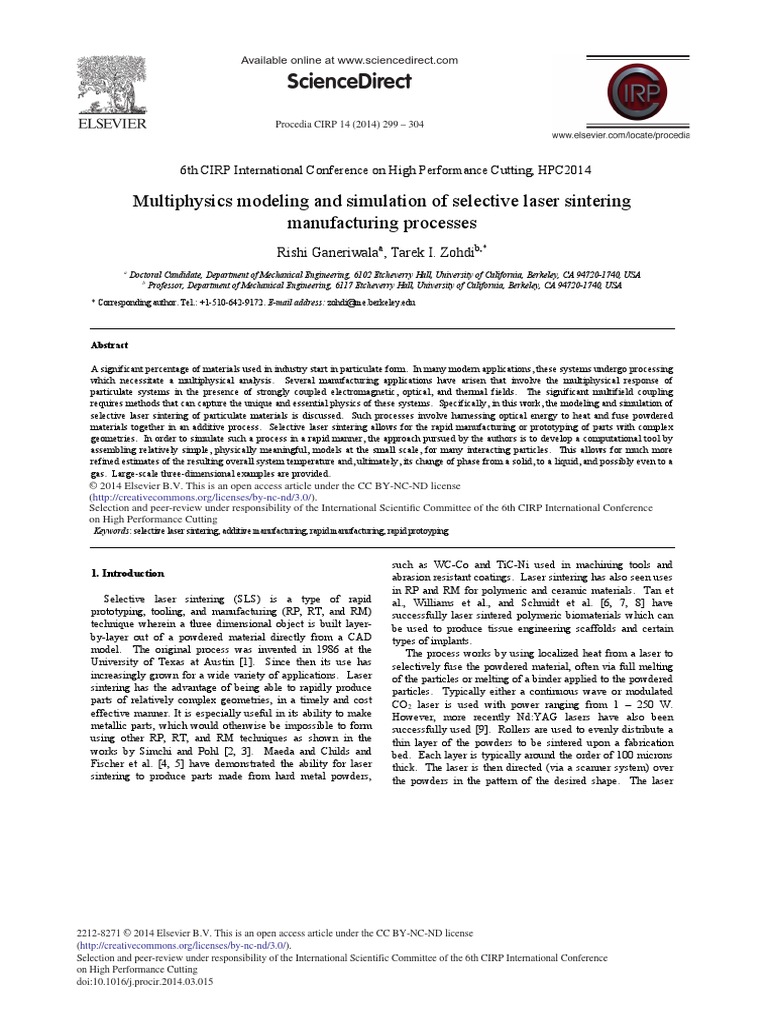 Ganeriwala-(2014)---Multiphysics Modeling and Simulation of Selective Laser Sintering ...