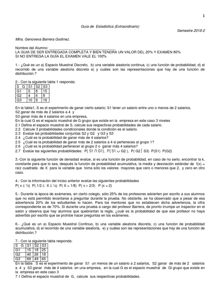 Probabilida y Estadística - Barrera Godinez | PDF | Desviación Estándar ...