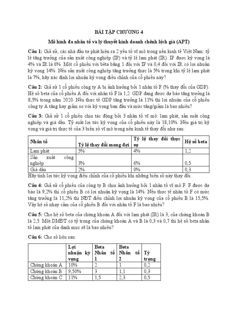 Bai Tap Chuong 4 | PDF