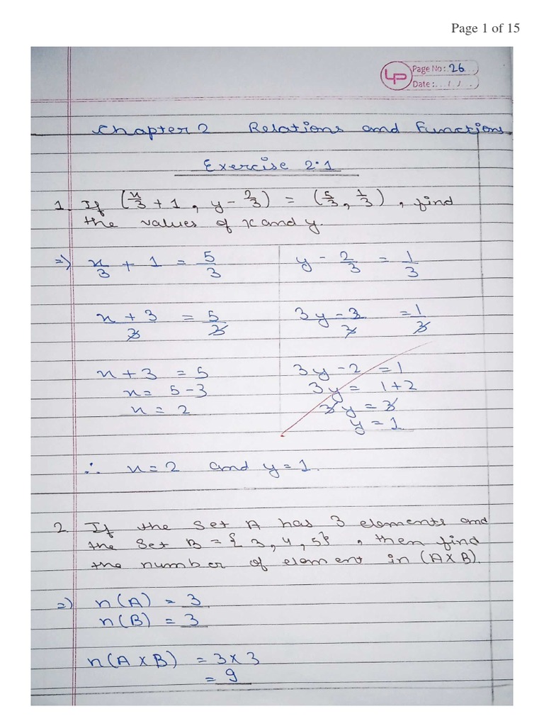 Mathematics Chapter 2 Relations And Functions Pdf