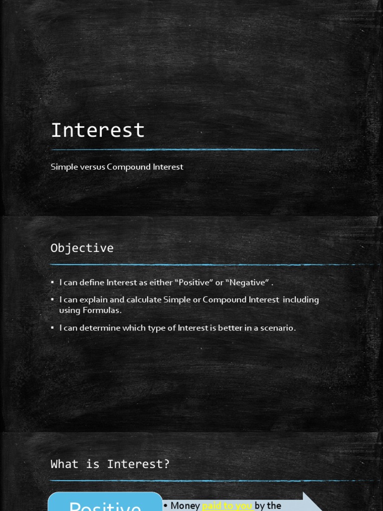 Simple and Compound Interest Lesson PowerPoint Notes | PDF | Interest ...