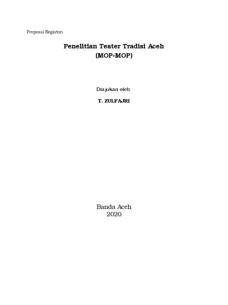 Proposal Penelitian Mop-Mop | PDF