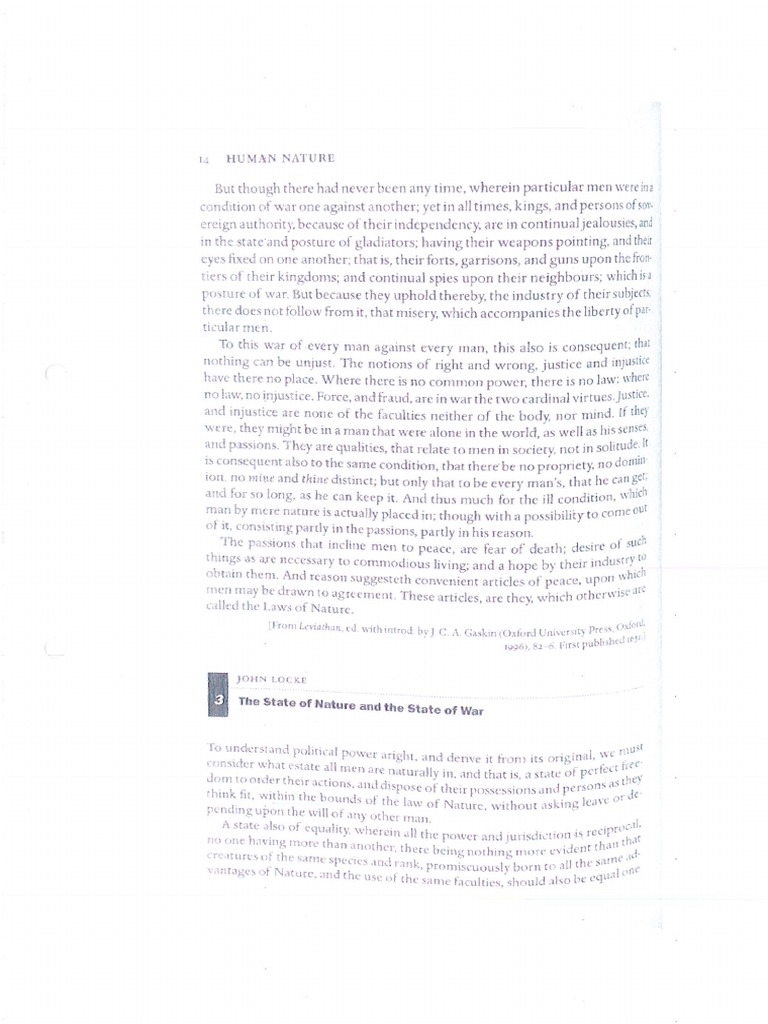 Locke - State of Nature | PDF