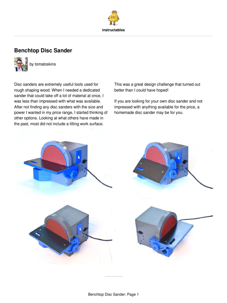 Benchtop Disc Sander | PDF