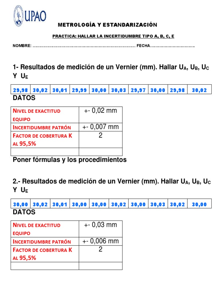 Practica Incertidumbre de Una Medición | PDF