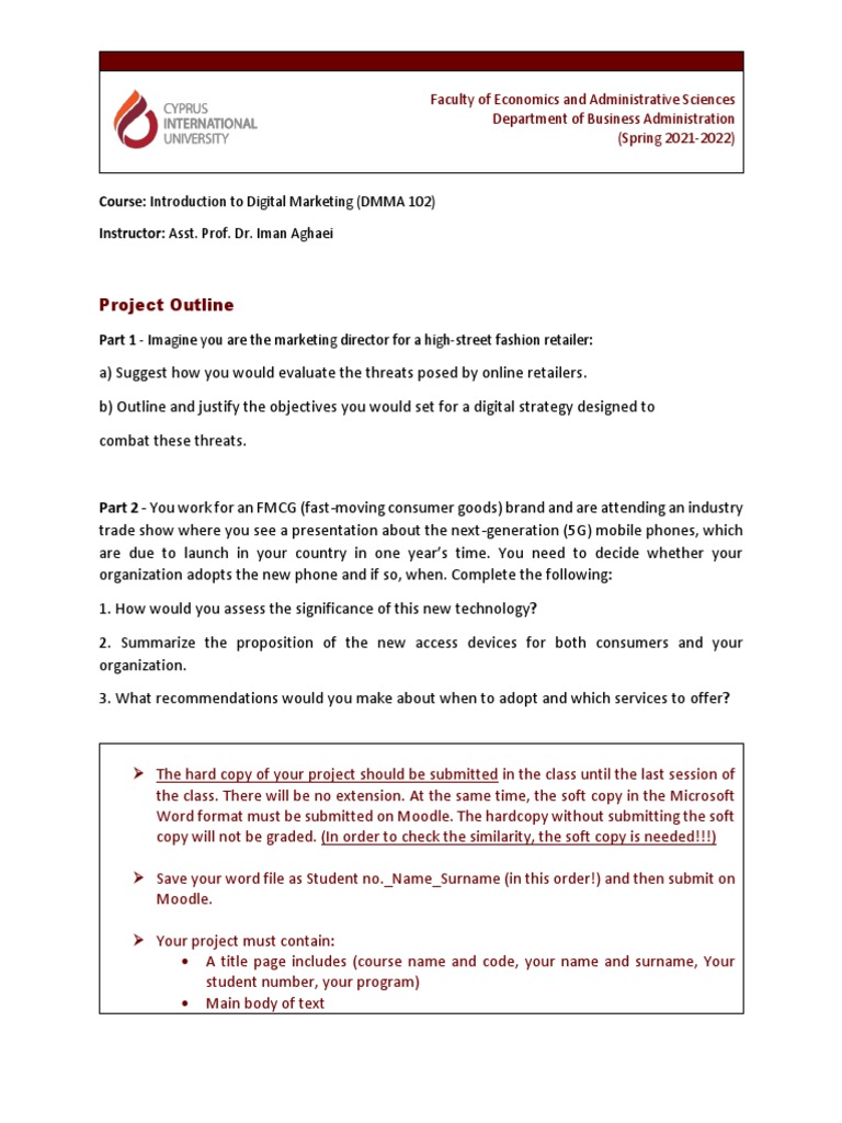 Project Outline | PDF | Digital Marketing | Communication