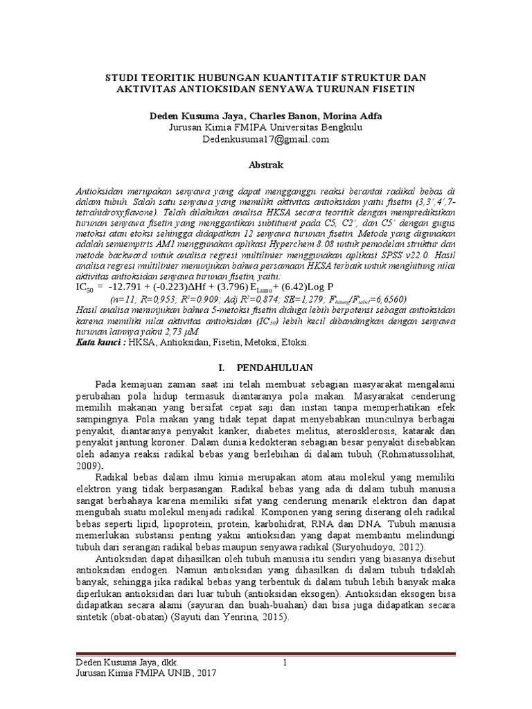 Deden Kusuma (Journal of Studi Teoritik Hubungan Kuantitatif Struktur ...