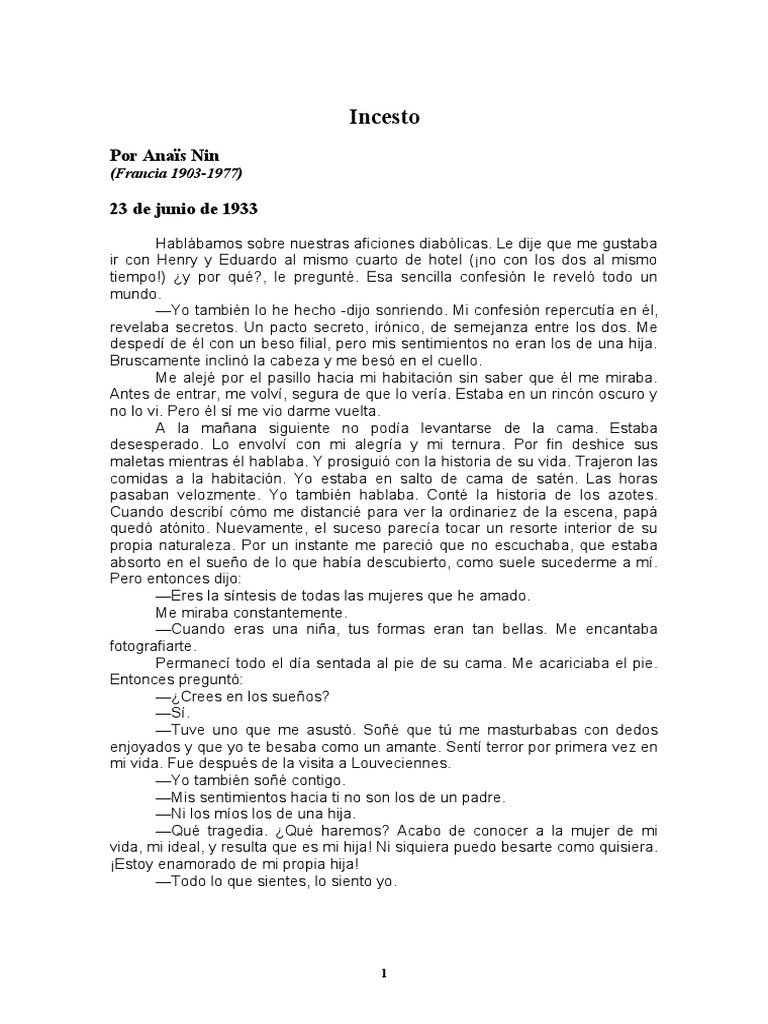 Incesto Diario Anaïs Nin Pdf