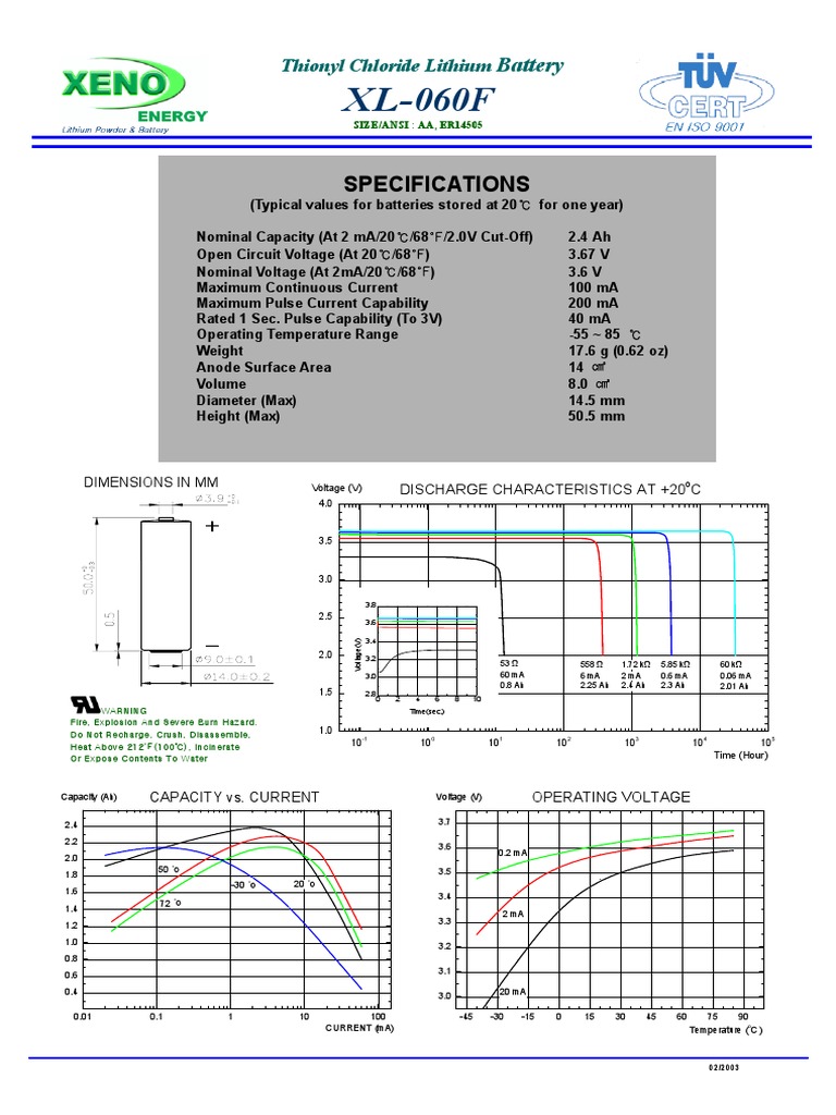 Xeno Energy XL-060F Spec Sheet | PDF | Electromagnetism | Electrical ...