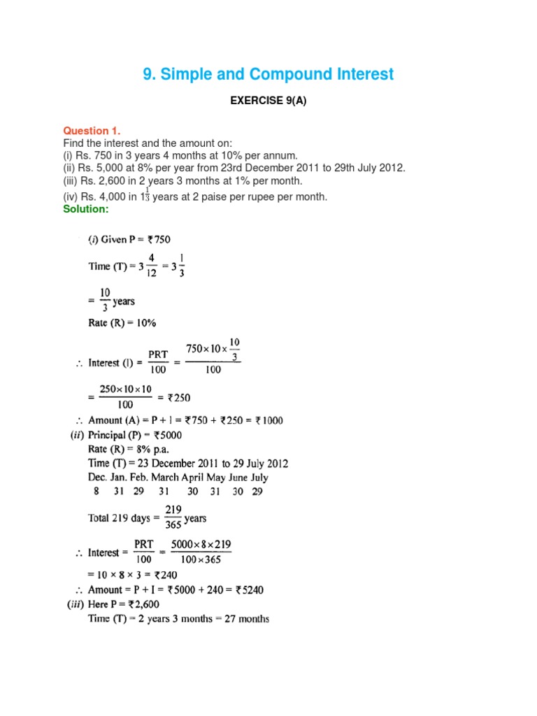 Simple and Compound Intrest | PDF | Interest | Compound Interest