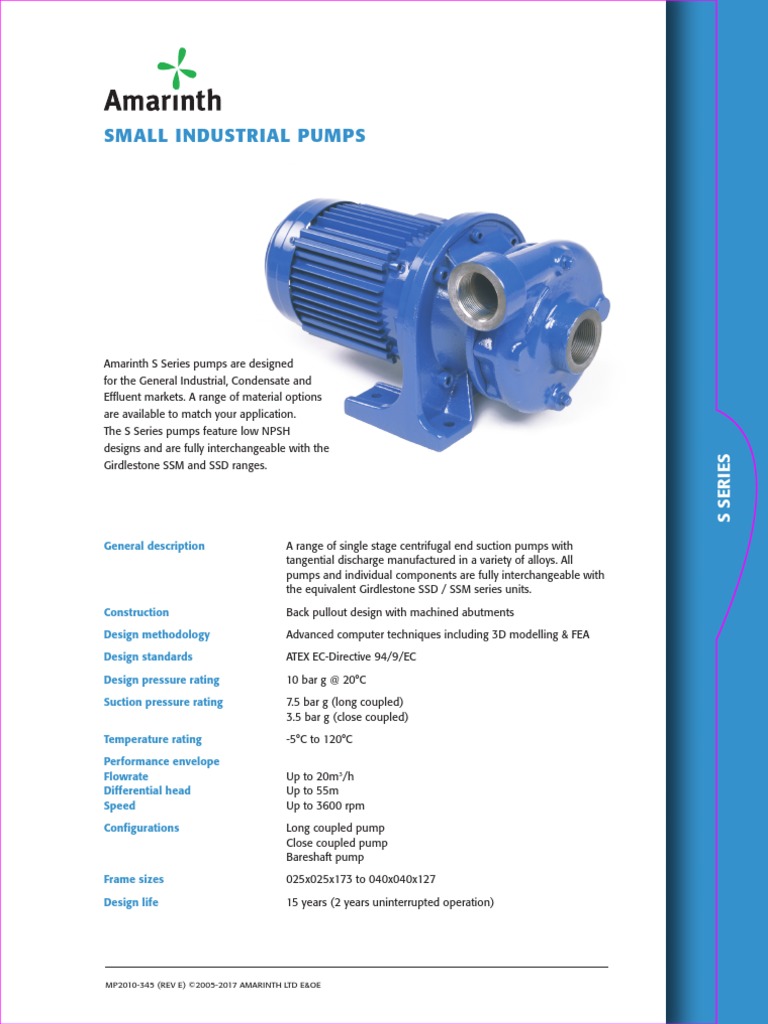 MP2010 345 Product Brochure S Series RevE | PDF | Pump | Gas Technologies