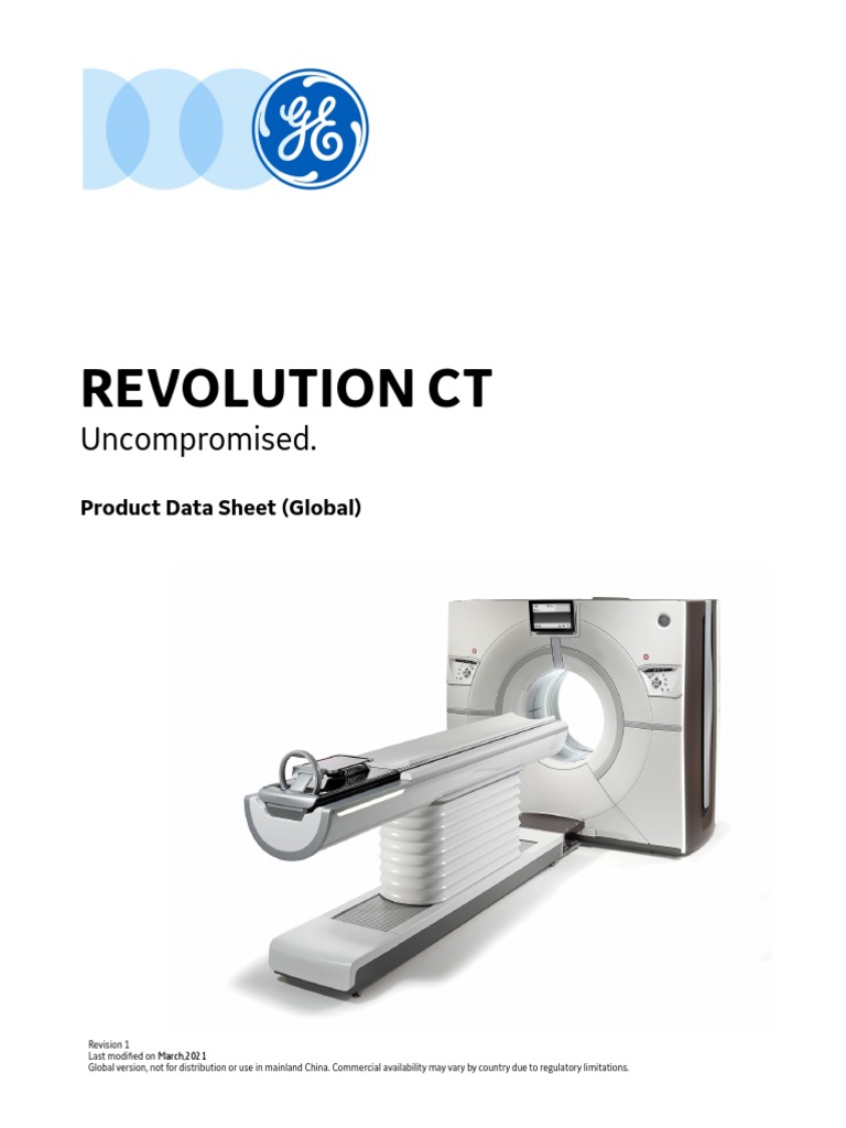 GE - Datasheet - Revolution CT y CT+ | Download Free PDF | Ct Scan
